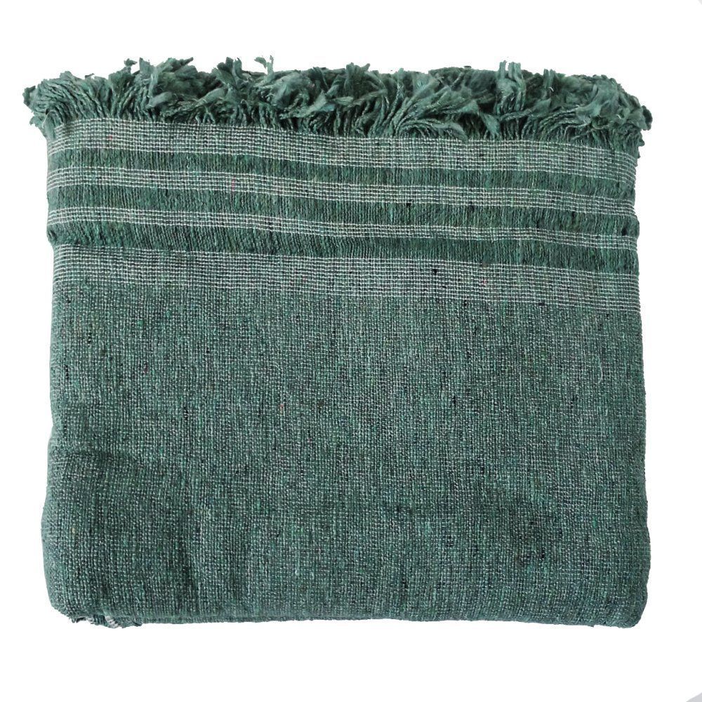 Cubrecama Manta Rustica 2 1/2 Plaza Color Verde Malva