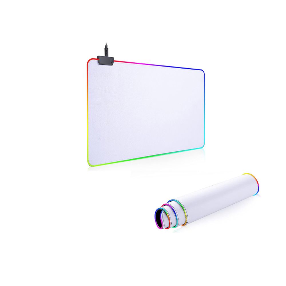 Mouse Pad Gamer Rgb 35 X 25cm 14 Modos Iluminacion - BLANCO