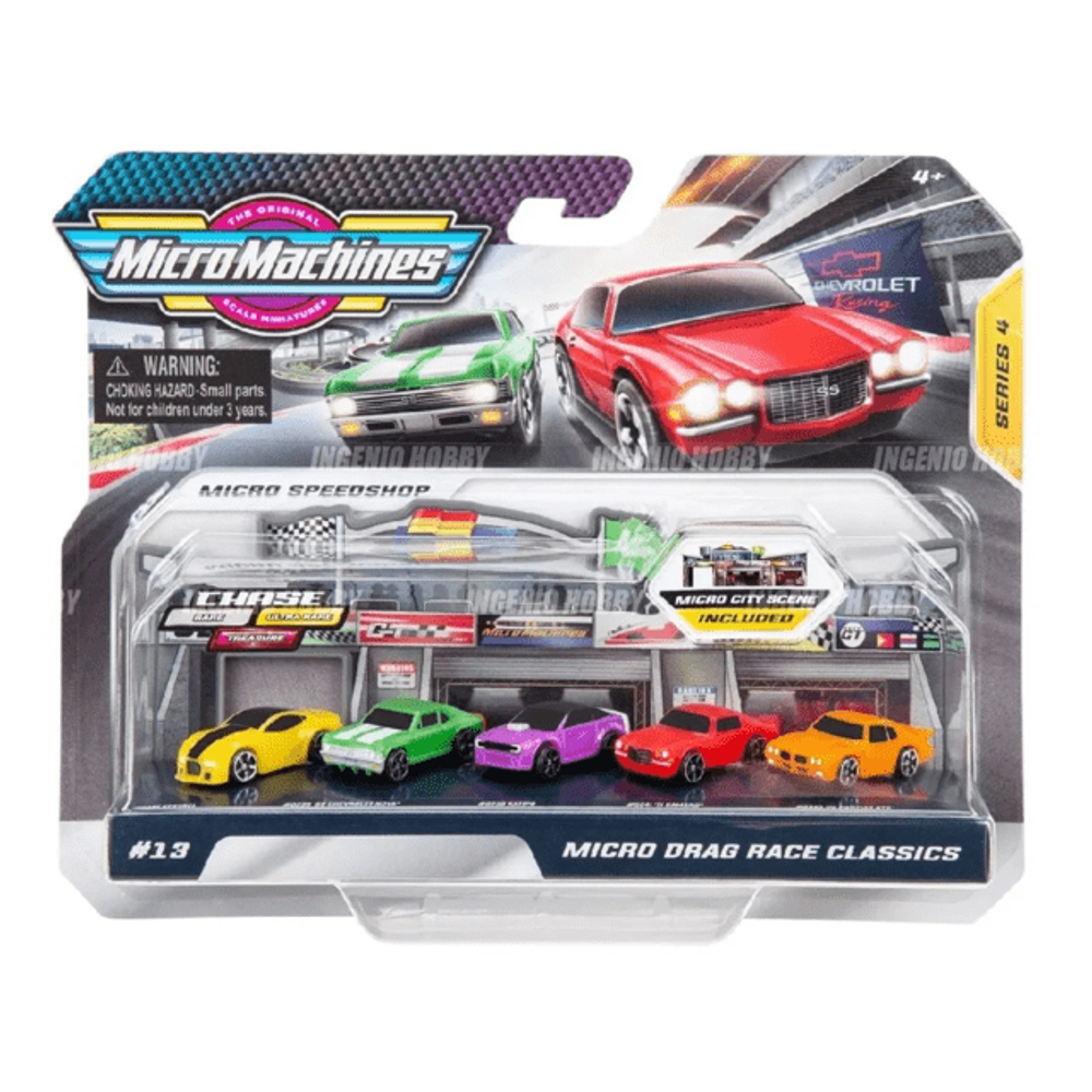 Vehiculo Mini Micro Machines Surtido Pack x 5 MCIRO DRAG VIOLETA