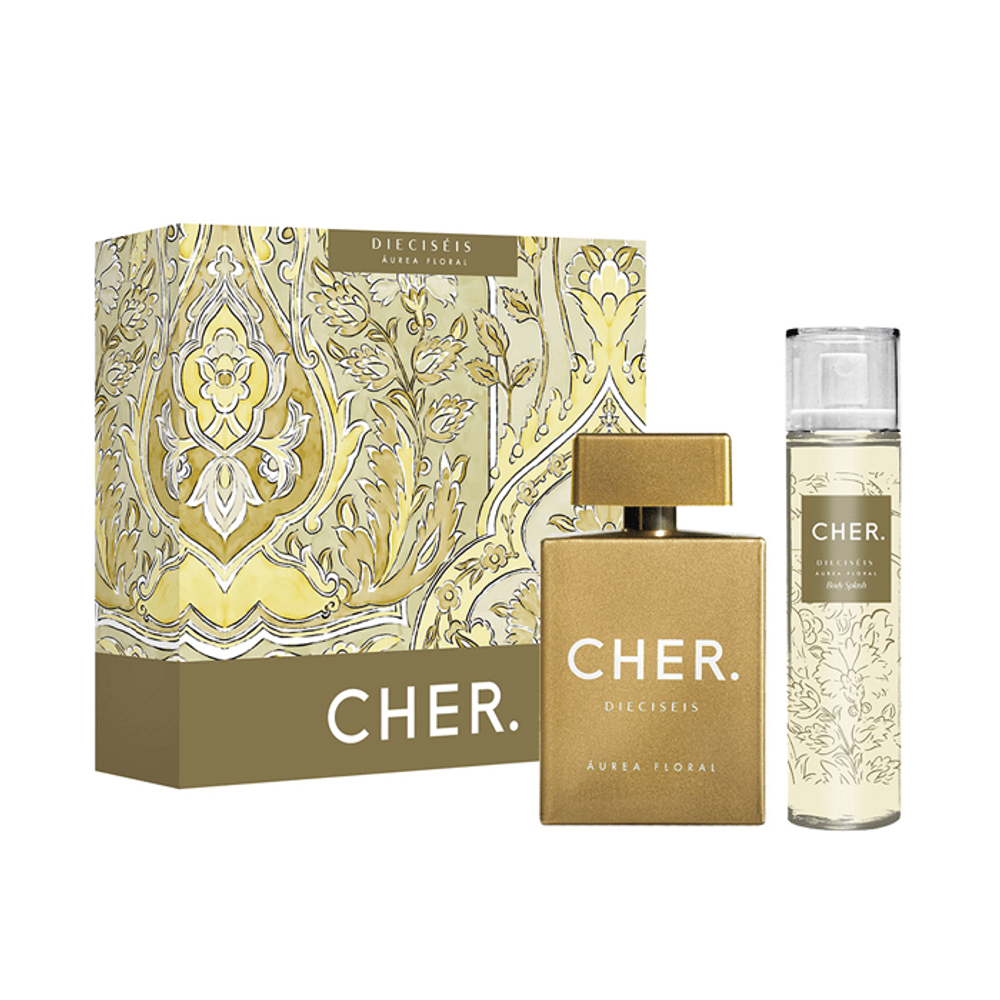 Perfume Mujer Cher Dieciseis Aurea Floral Edp 100 + Body Splash 100 Cofre