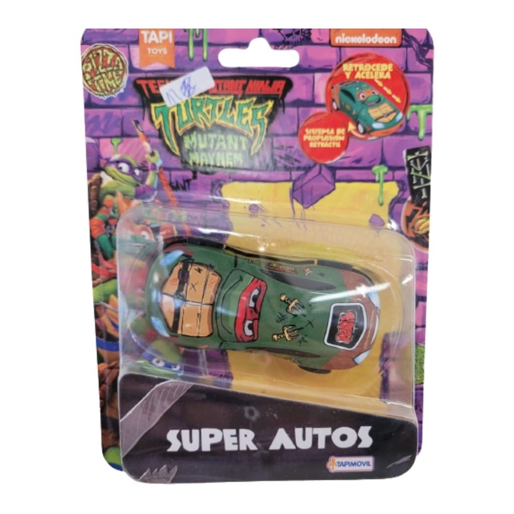 Super Autos Tortuga Ninja Pull Back Tapimovil Tmn01180 Antifaz Rojo
