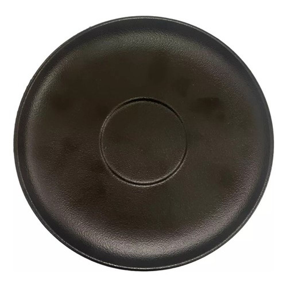 Set X 6 Plato Café 12,5 Cm Porcelana Negro Fine Plus Baralee