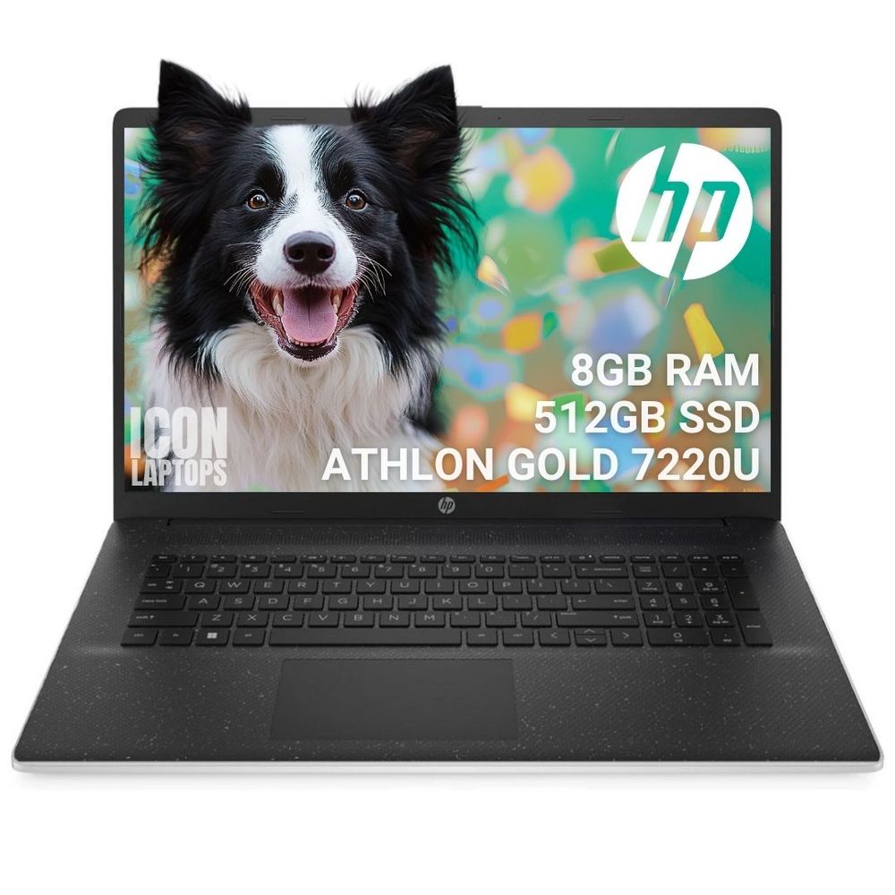 Notebook HP AMD 7220U 8GB RAM 512GB SSD 17" Win11 AMD RADEON Silver