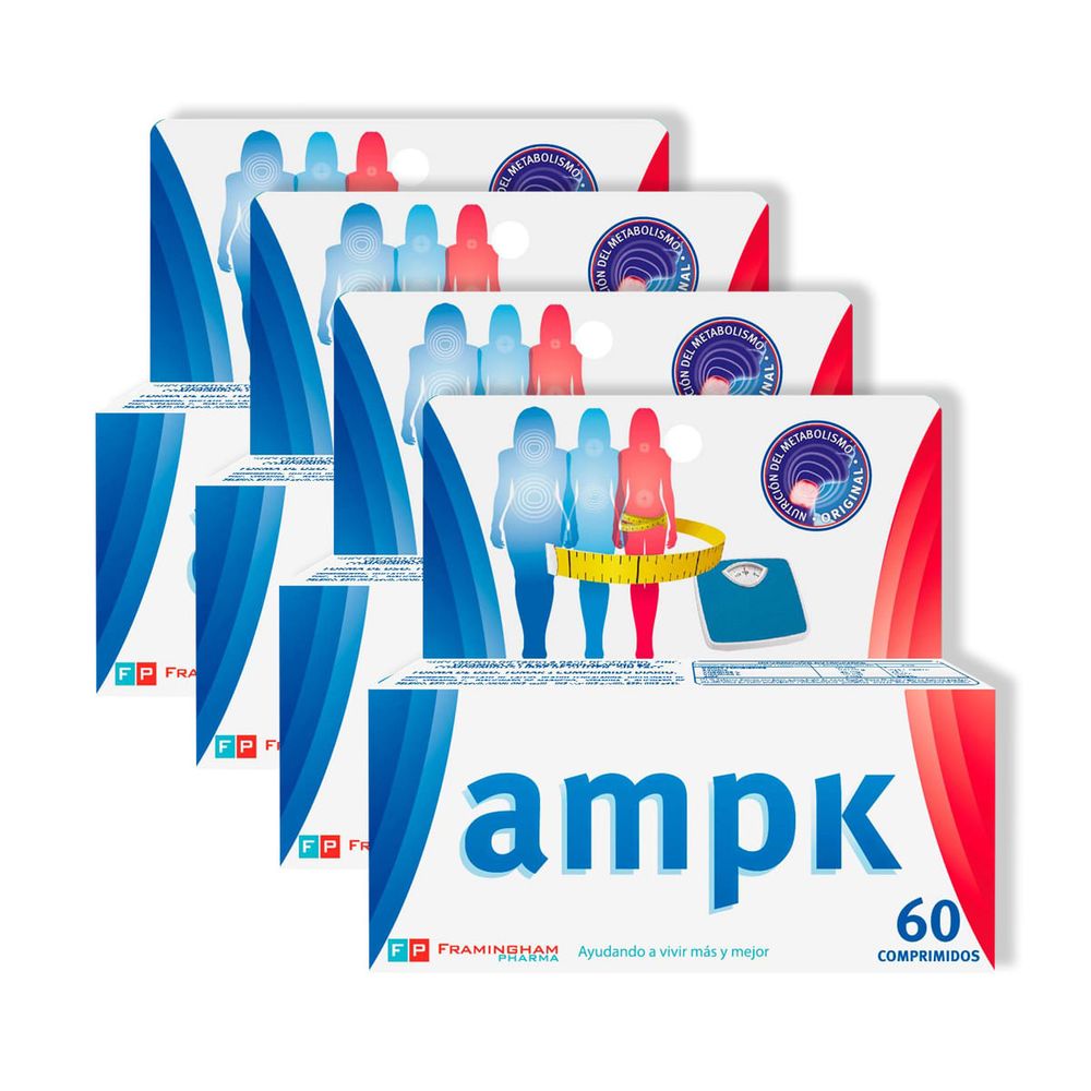 Ampk Suplemento Dietario Quemador De Grasa 60 Comp. x 4u