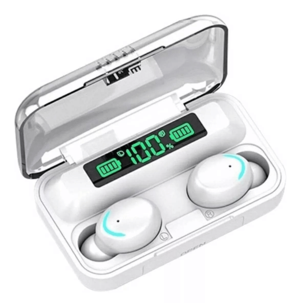 Auriculares Bluetooth F9-5 TWS Blanco Con Power Bank
