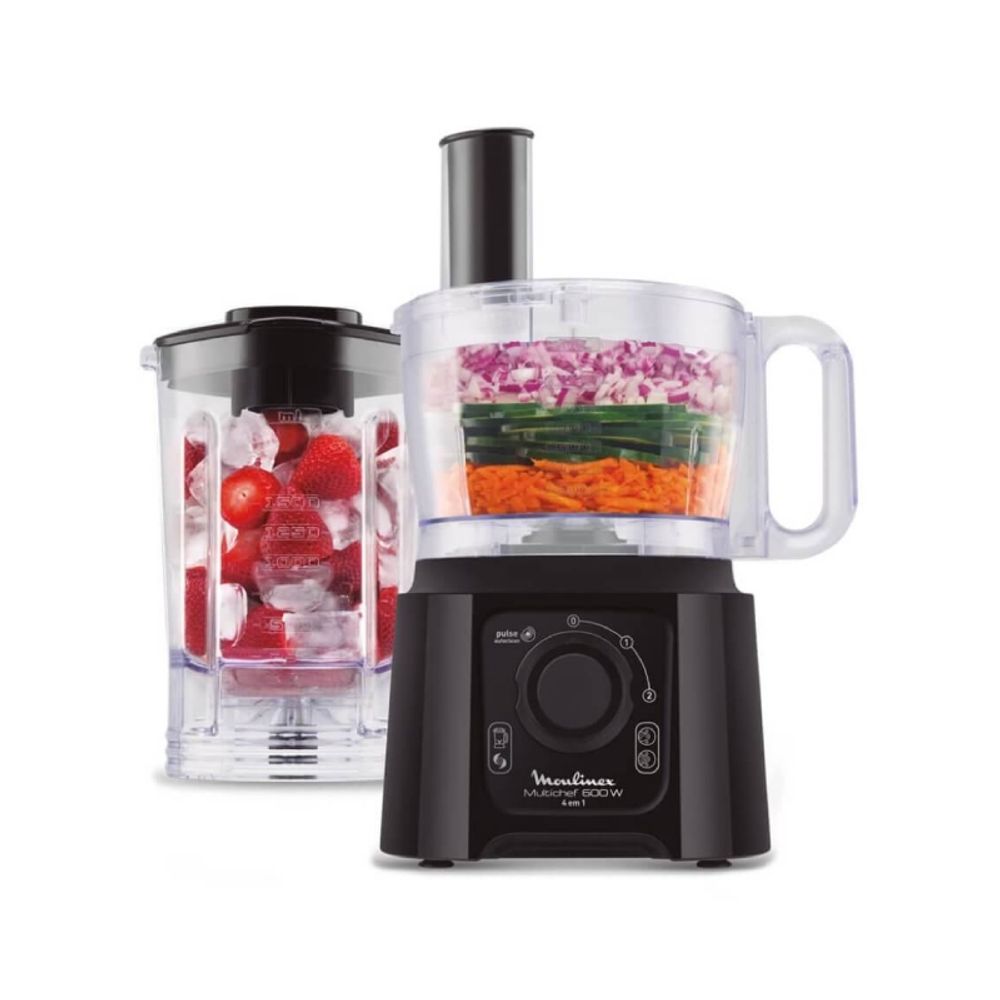 Procesadora Multichef Moulinex 4 en 1 Fp160858 - 600w Negra