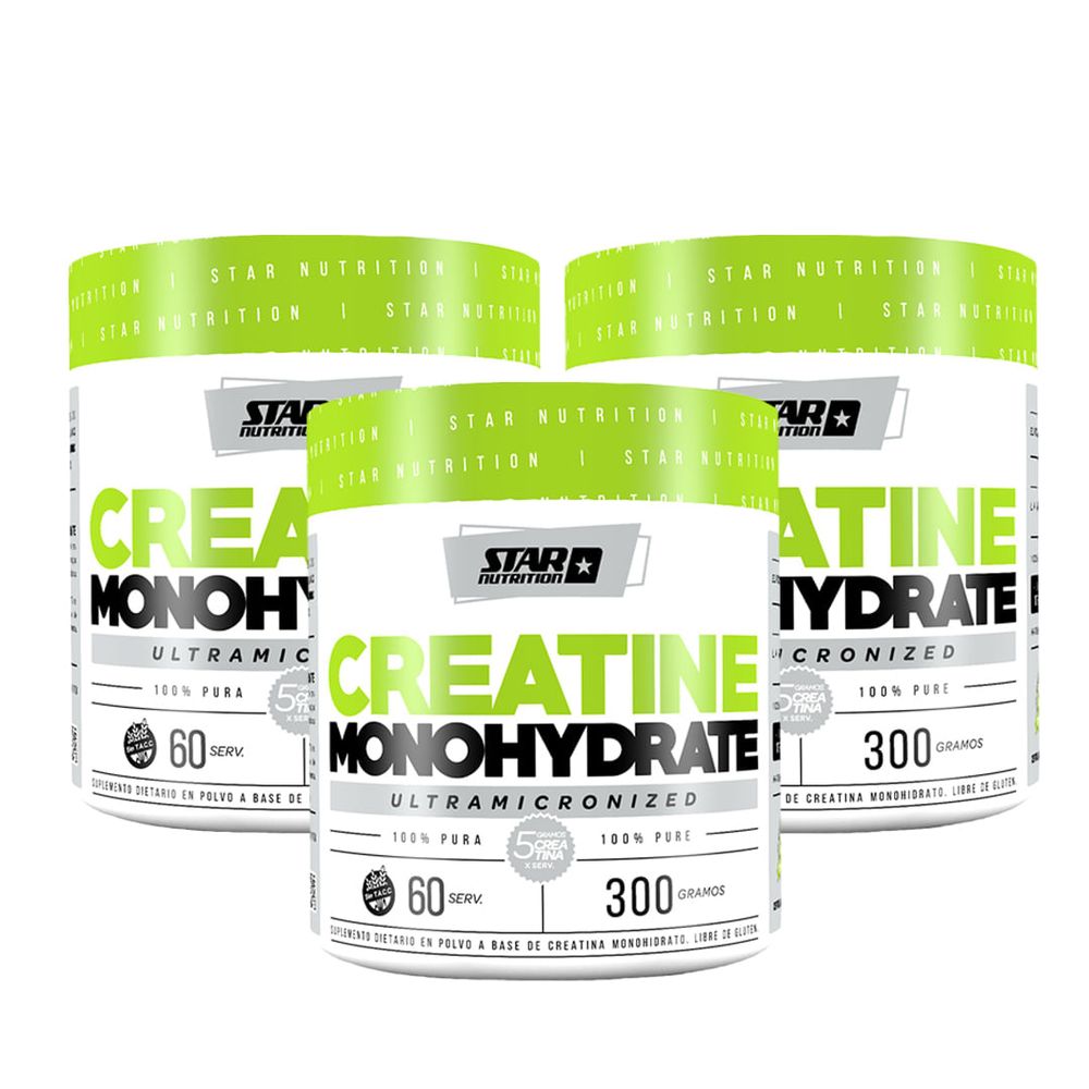 Combo Star Nutrition Creatina Monohydrate 300 g x 3 und