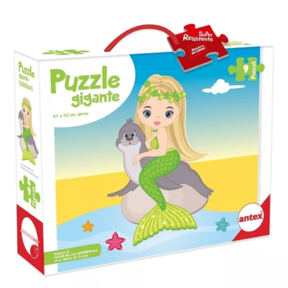 Puzzle Rompecabezas Sirenas 9 Piezas Antex 3041 Verde