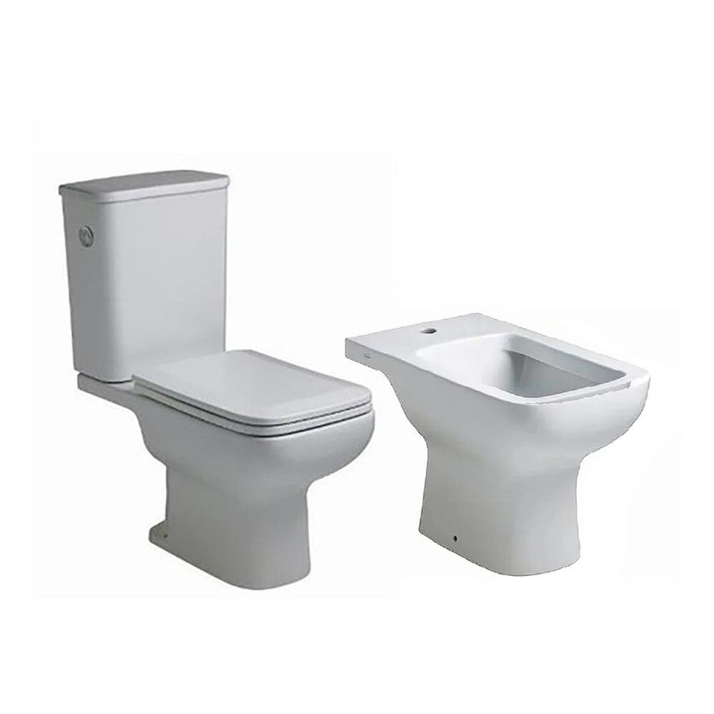 Combo Juego Ferrum Trento Inodoro Largo Depósito Dual Y Bidé 1Ag