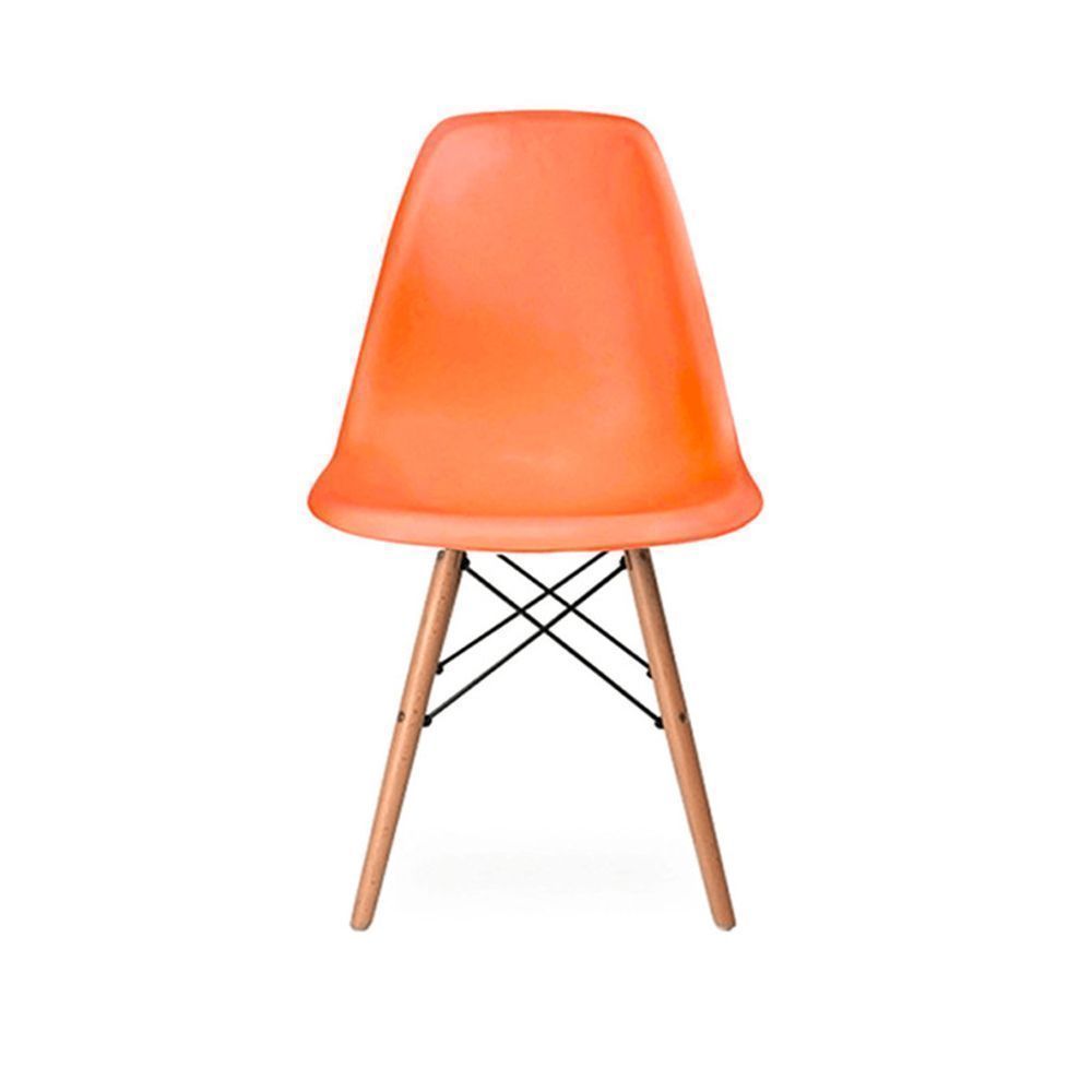 Silla Eames Patas de Madera Naranja