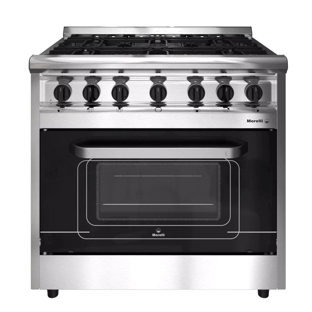 Cocina A Gas Morelli 18037 Country 900 6 Hornallas Con Visor Color ...