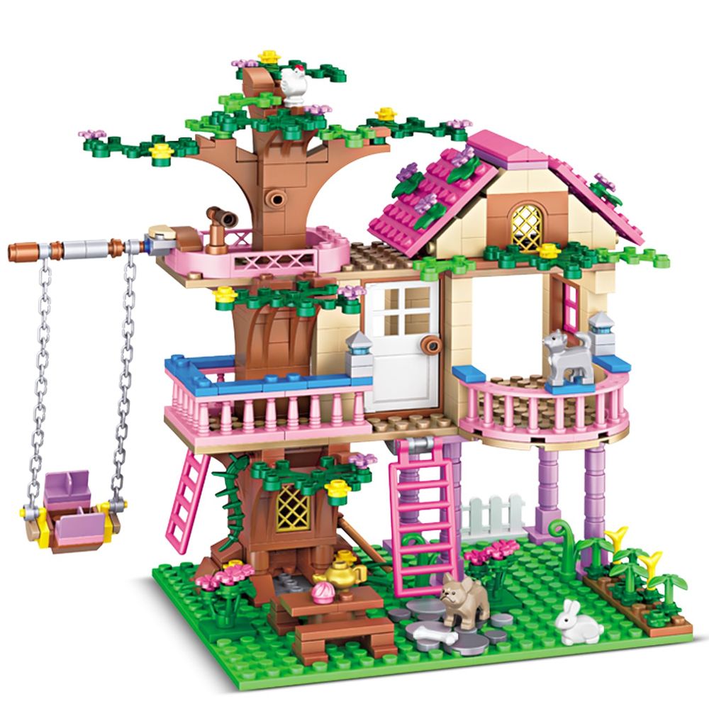 Juguete de construcción HSANHE Tree House, 504 piezas con Lego Friends