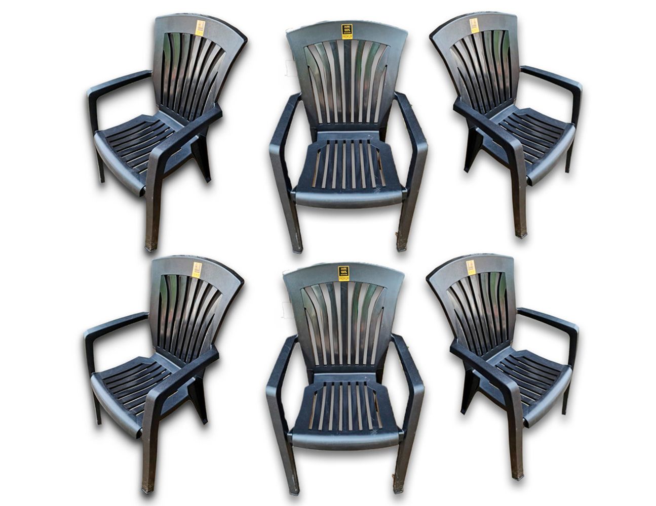 Set 6 Sillas Kansas Plastico Mascardi Color Negro