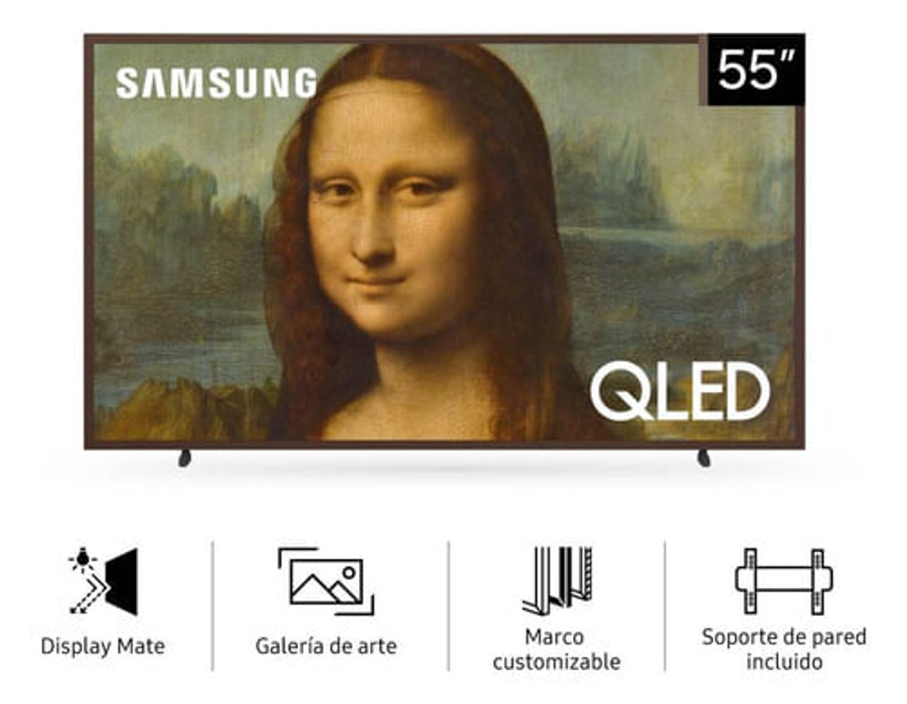Tv Samsung 55 Eq Qled 4k Marco Nogal Marron