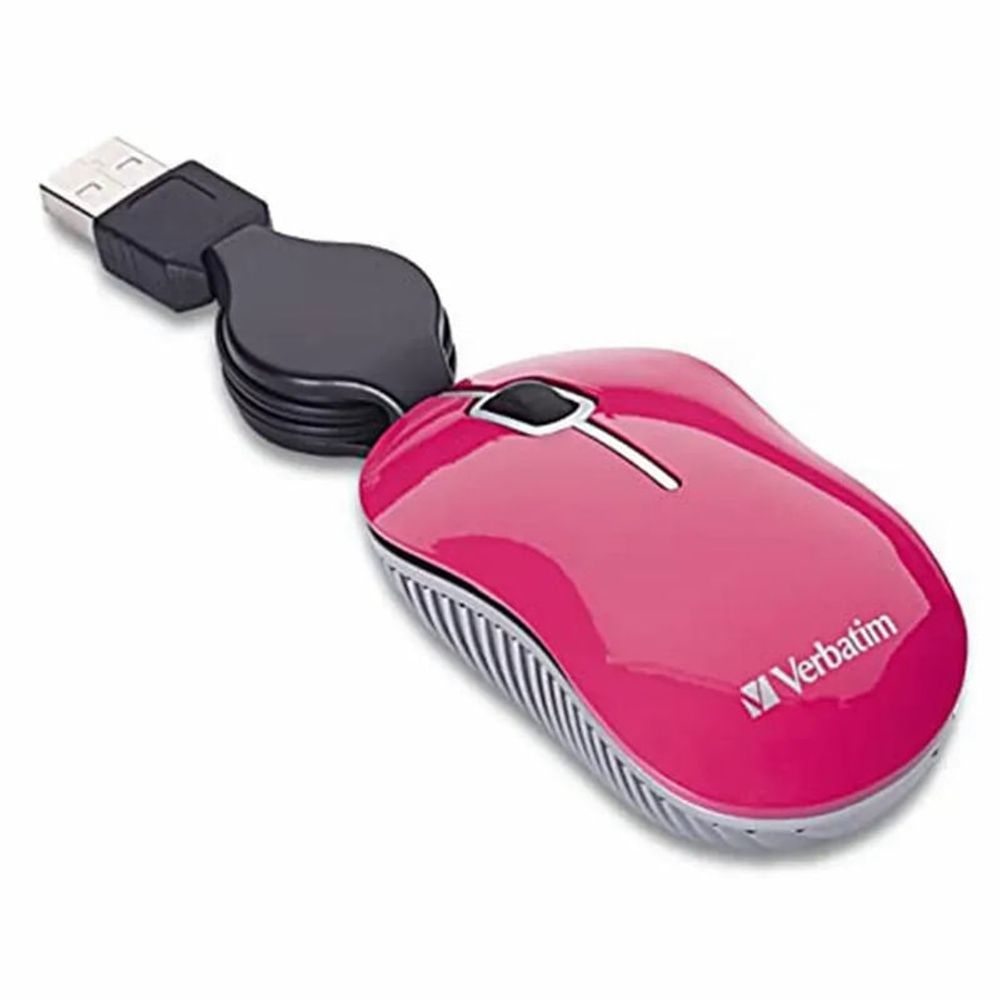 Mouse Verbatim Mini Travel Pink Retractil 98618