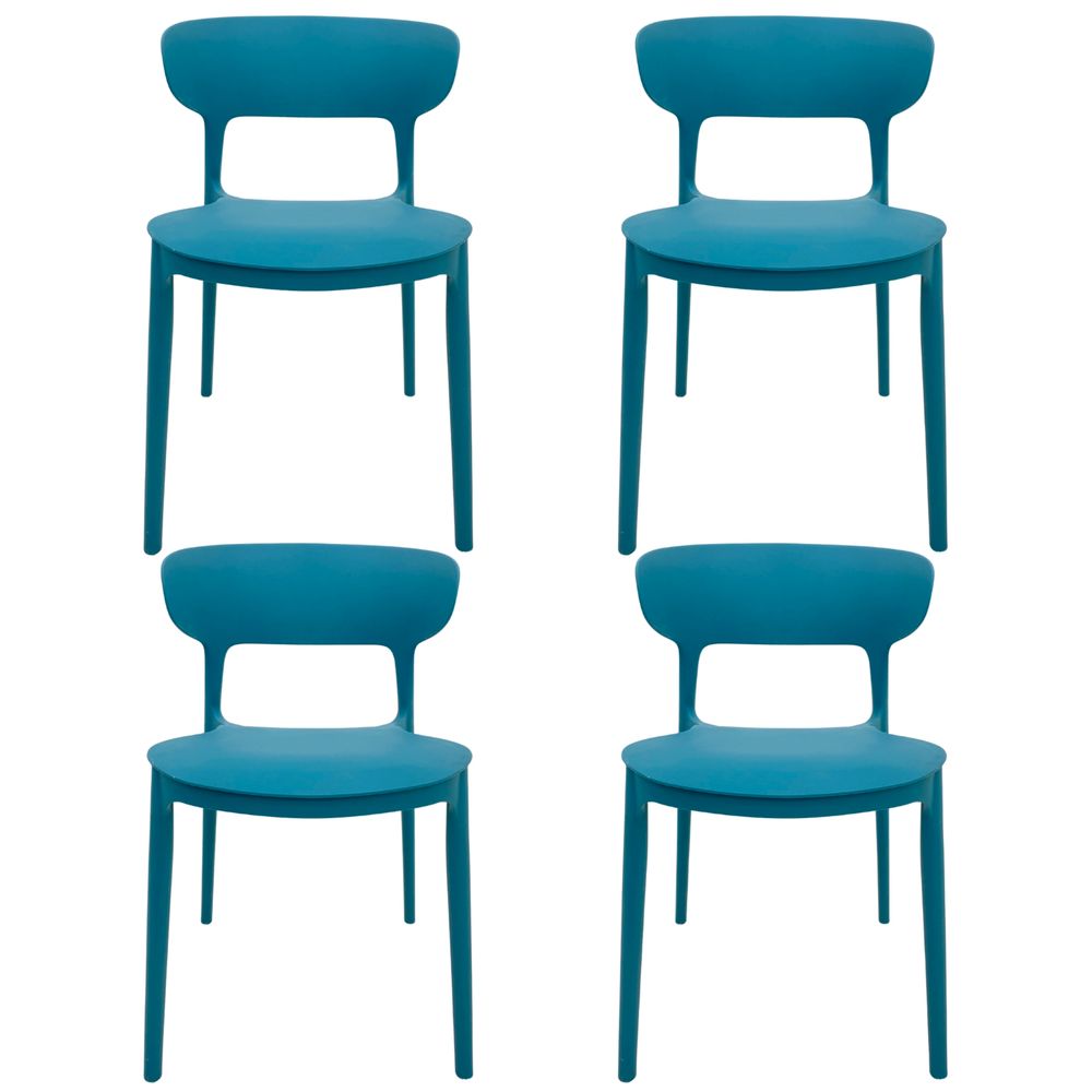 Set 4 Sillas de Comedor Starway Grecia Color Azul Bondi