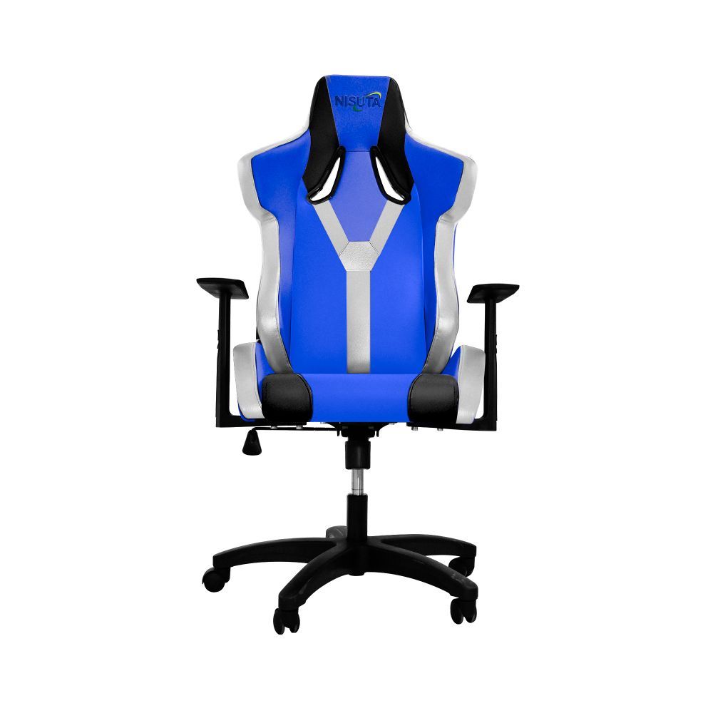 Silla Gamer azul y plateado, estructura metálica NISUTA - NSBUG5