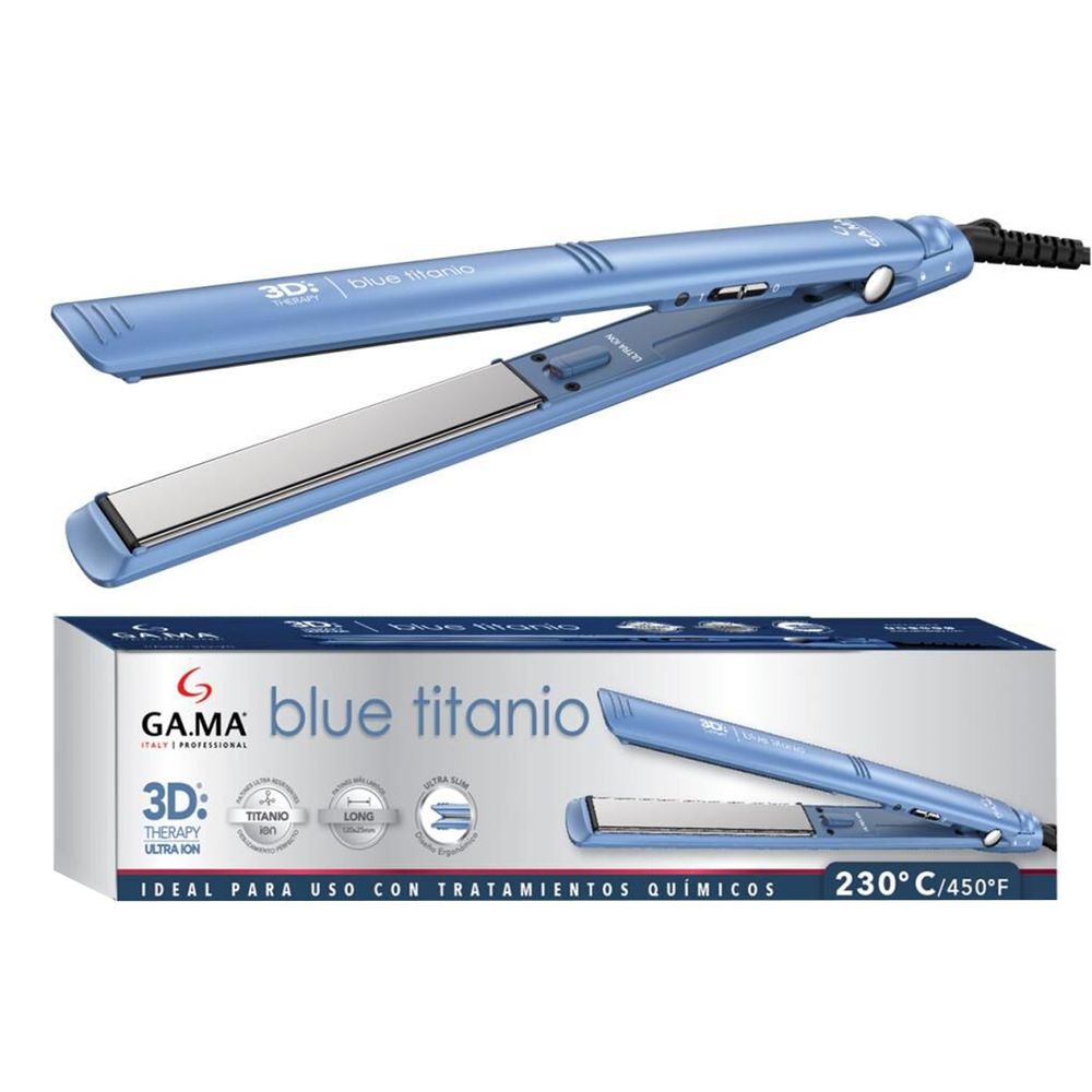Gama Planchita De Pelo Blue Titanio Ion 3d Ultra Slim 230°c