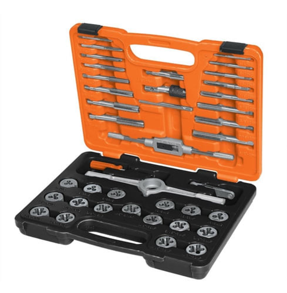 Juego De Terrajas Y Machos 40 Piezas Calidad Profesional Kit Acero Cromo