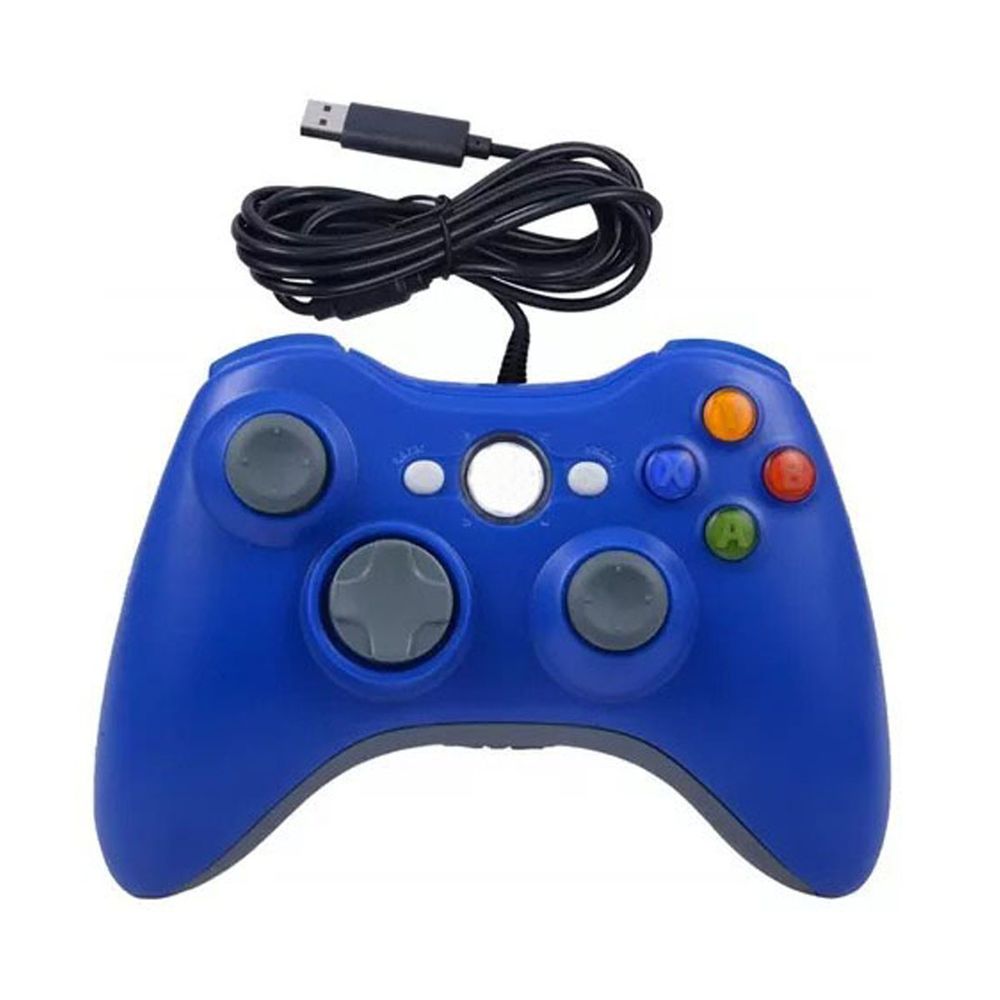 Joystick Mando Generico Para Xbox 360 Con Cable Pc Azul