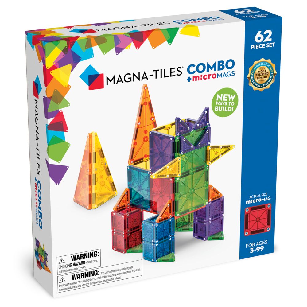 Set de construcción magnético MAGNA-TILES Combo 62 piezas