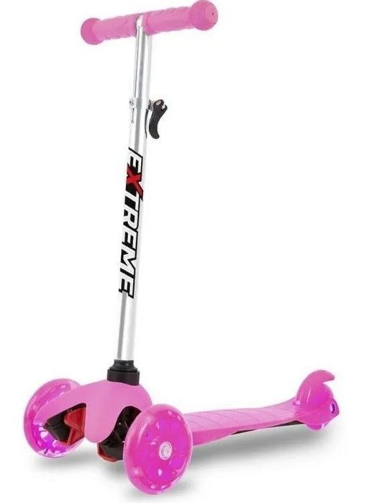 Monopatín Infantil Tres Ruedas Luces Led Original Xtreme Color Rosa