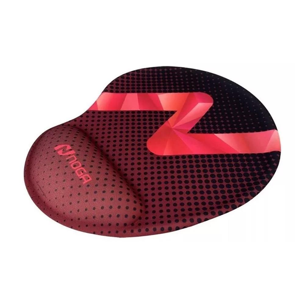Mousepad Noga 3d Gel Ergonomico Gamer Negro y Rojo
