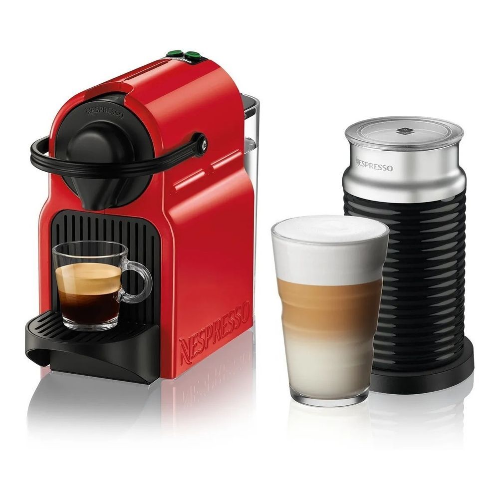 Cafetera Nespresso Inissia C40 Red + Aeroccino 3