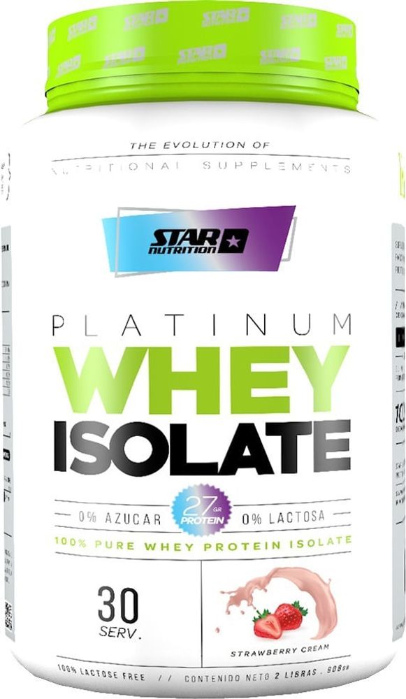 Star Nutrition Platinum Whey Isolate Strawberry Cream X2 Lb