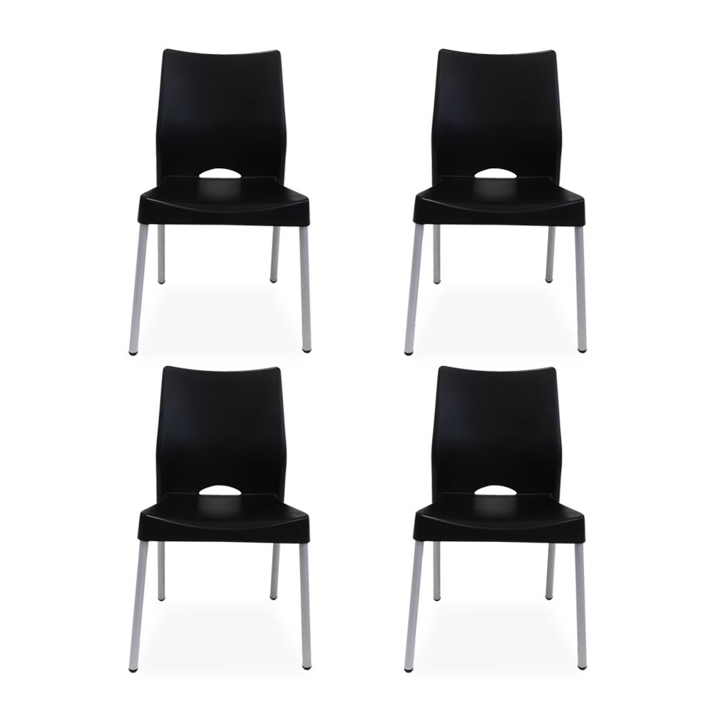 Set de 4 Sillas Malba pata gris diseño apilable alta durabilidad color ...
