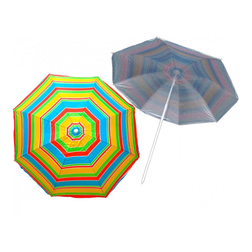Sombrilla Playa Playera 1.60 Mts Reclinable Aluminizada Multicolor RJ2214