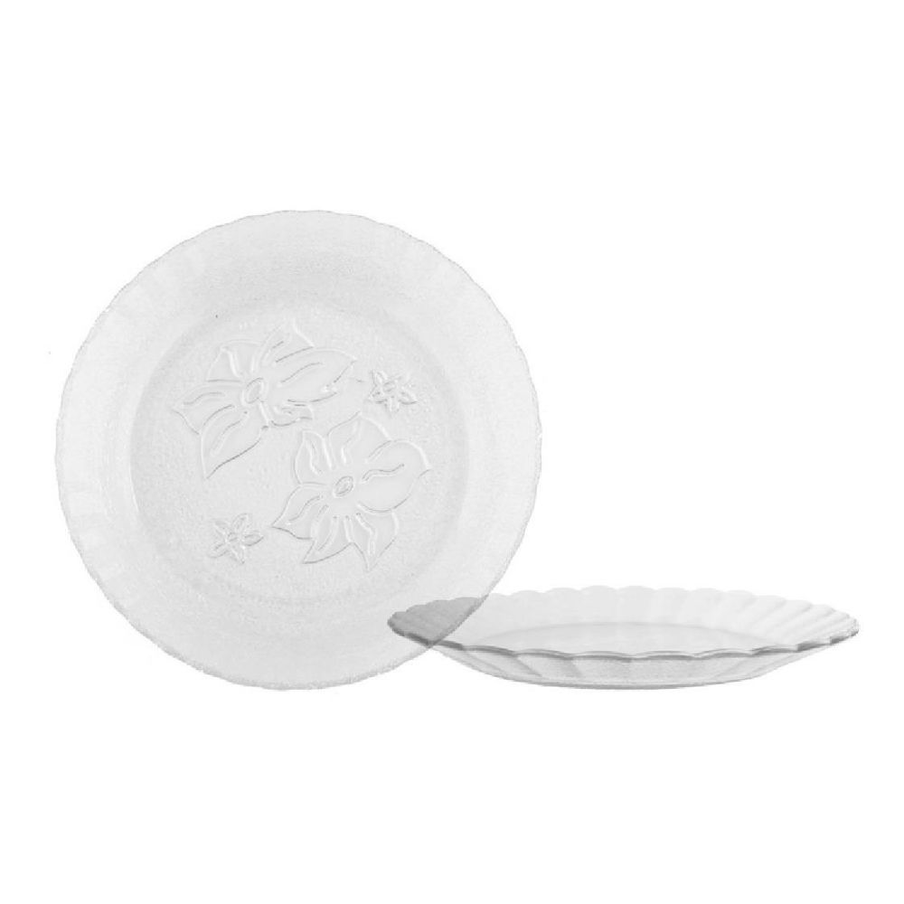 Plato Playo Durax Orquidea Vidrio Resistente 22 Cm Caja X36