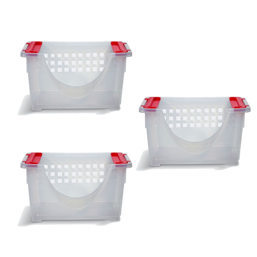 Set de 3 Contenedores Apilables Encastrables Medianos