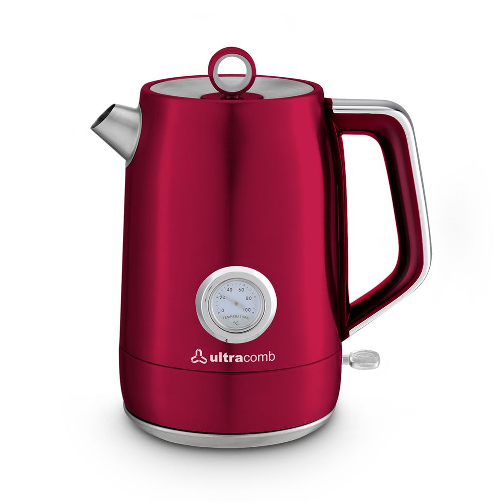 Pava Eléctrica Ultracomb 1,7 Lt 2200 W Inoxidable Roja PE-4920R