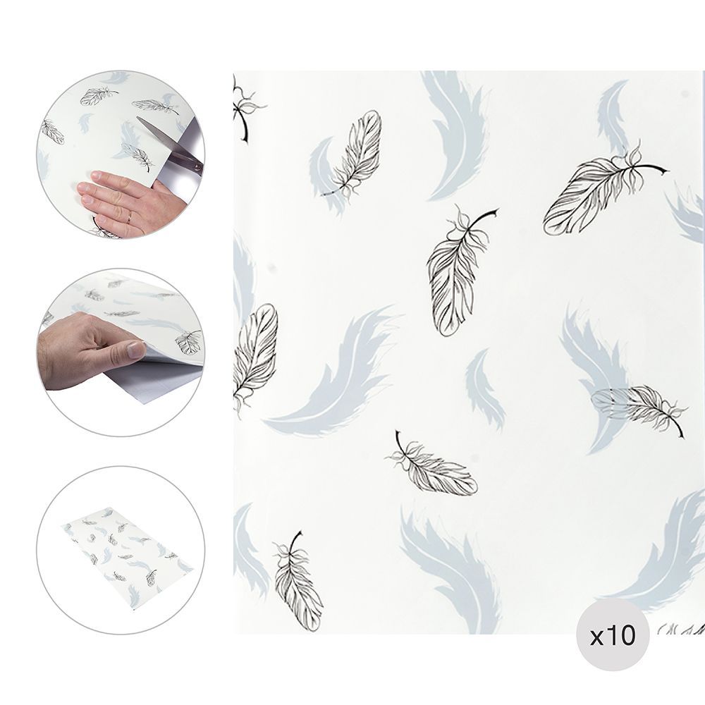 Placas 3D Autoadhesivas Bby con Plumas Black 30x60 Pack x10