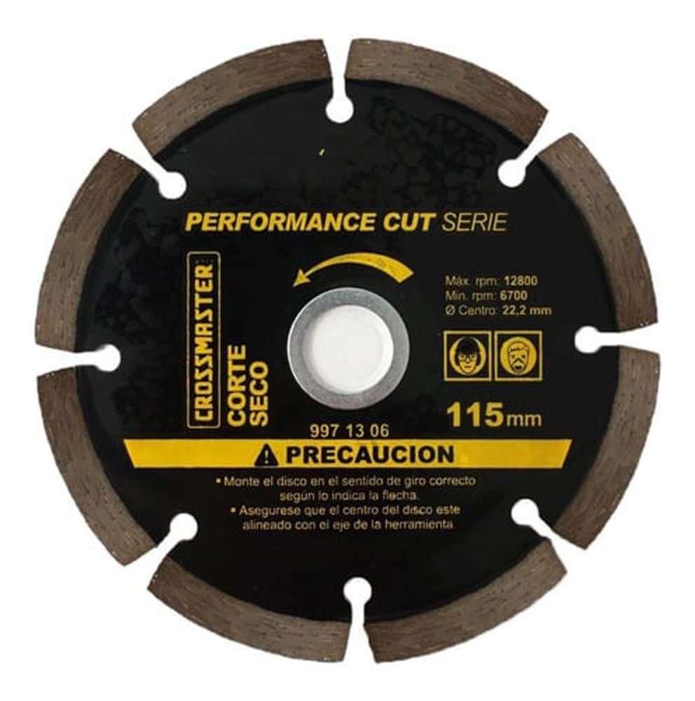 Disco Diamantado Corte Seco 115 Mm Crossmaster 9971306