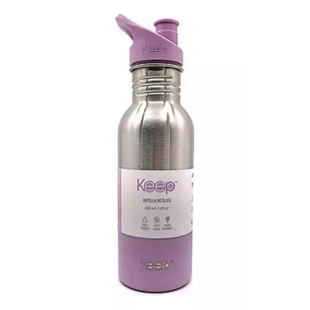 Botella Keep Metalica 600ml Violeta