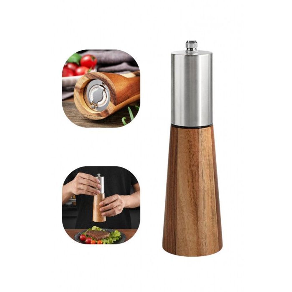 Molinillo Madera con Cabezal Metalico