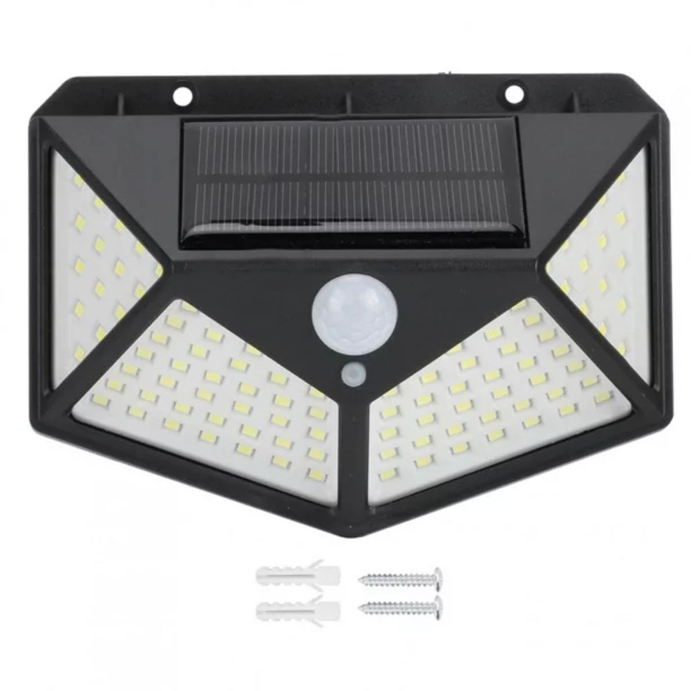 Reflector 100 Led Panel Solar Sensor Movimiento 600 Lumens