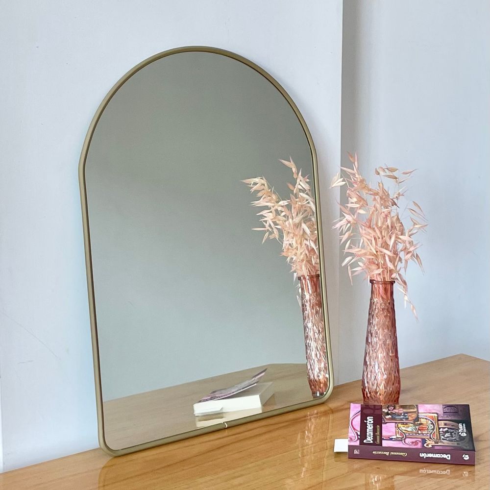 Espejo Arco Medio Punto Curvo 40x60 Cm Ocre Topdeco