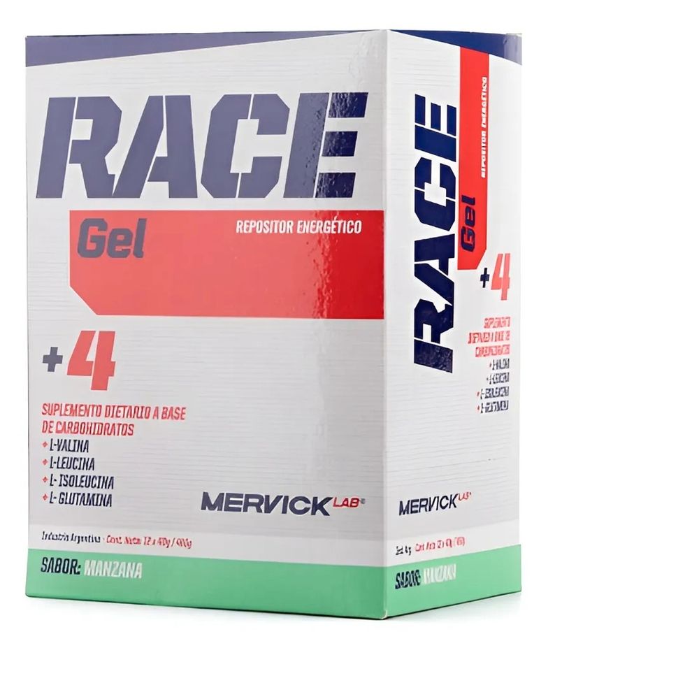 Geles Repositor Energético Race Mervick X12 Unidades, 480 G Manzana
