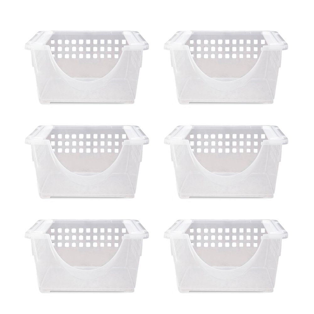 Set de 6 Contenedores Apilables Encastrables Medianos