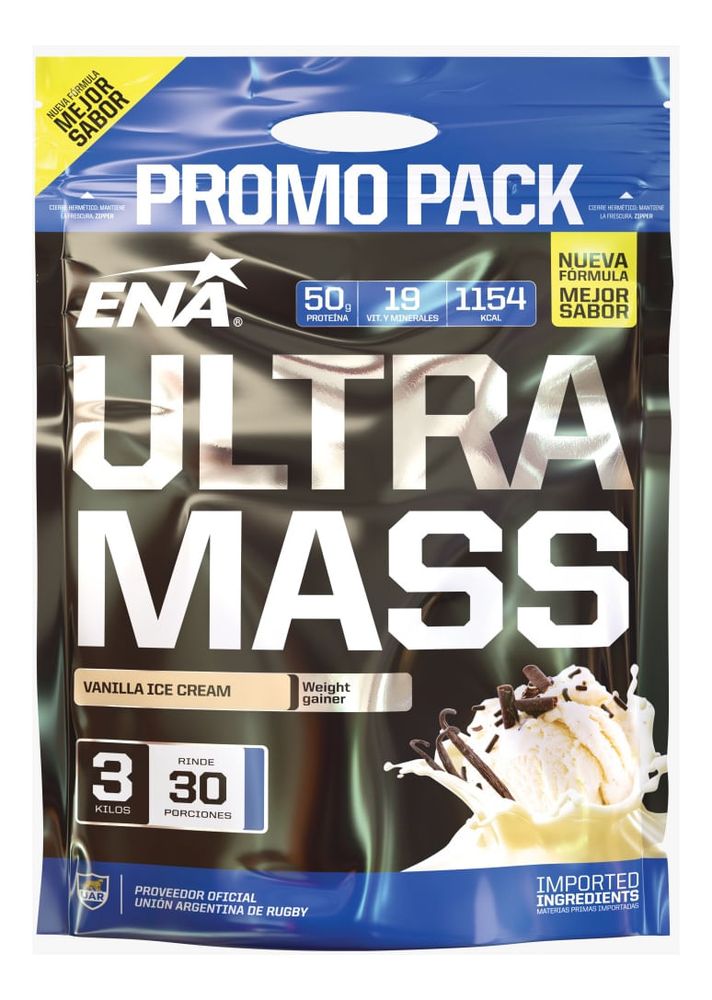 Ena Ultra Mass Big Size Sabor Vainilla Ice Cream X 3000g.