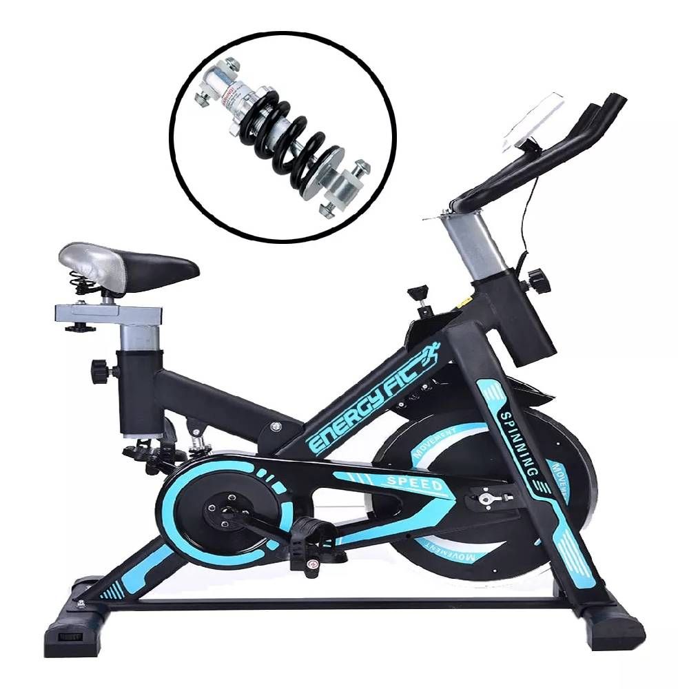 Bicicleta Fija Energy Fit Shock Rider Spinning Color Negro
