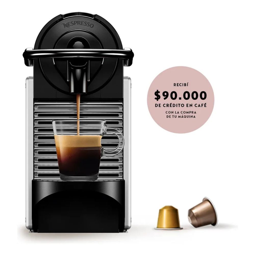 Cafetera Nespresso Pixie Silver D62 Plateado Cápsulas