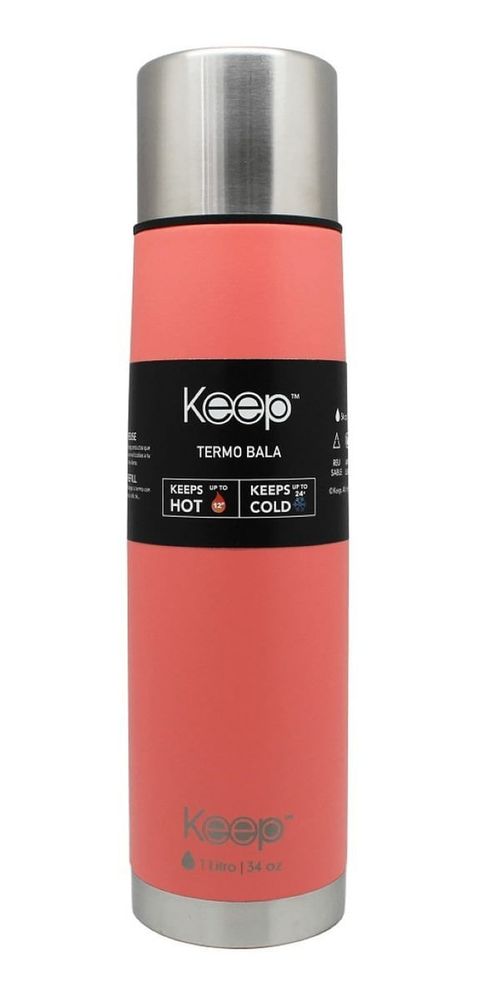 Termo Bala Rubber Keep 1 Litro Acero Inoxidable Libre Bpa