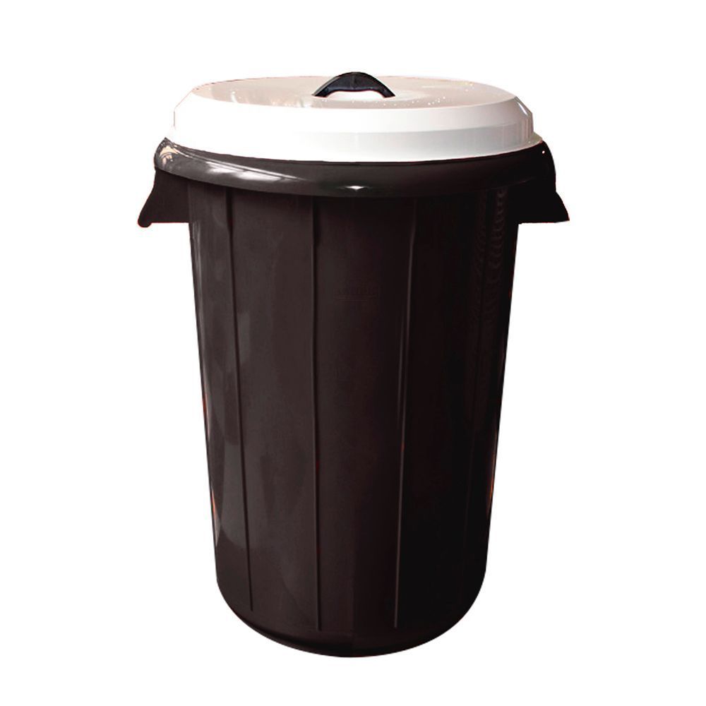 Tacho De Basura con Tapa y Asas Negro de 72 Lts Colombraro