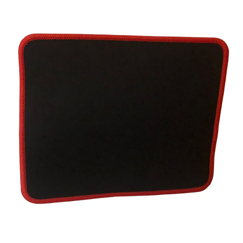Mouse Pad Gamer 220 X 180 X 3 Mm Negro Liso con Borde Rojo