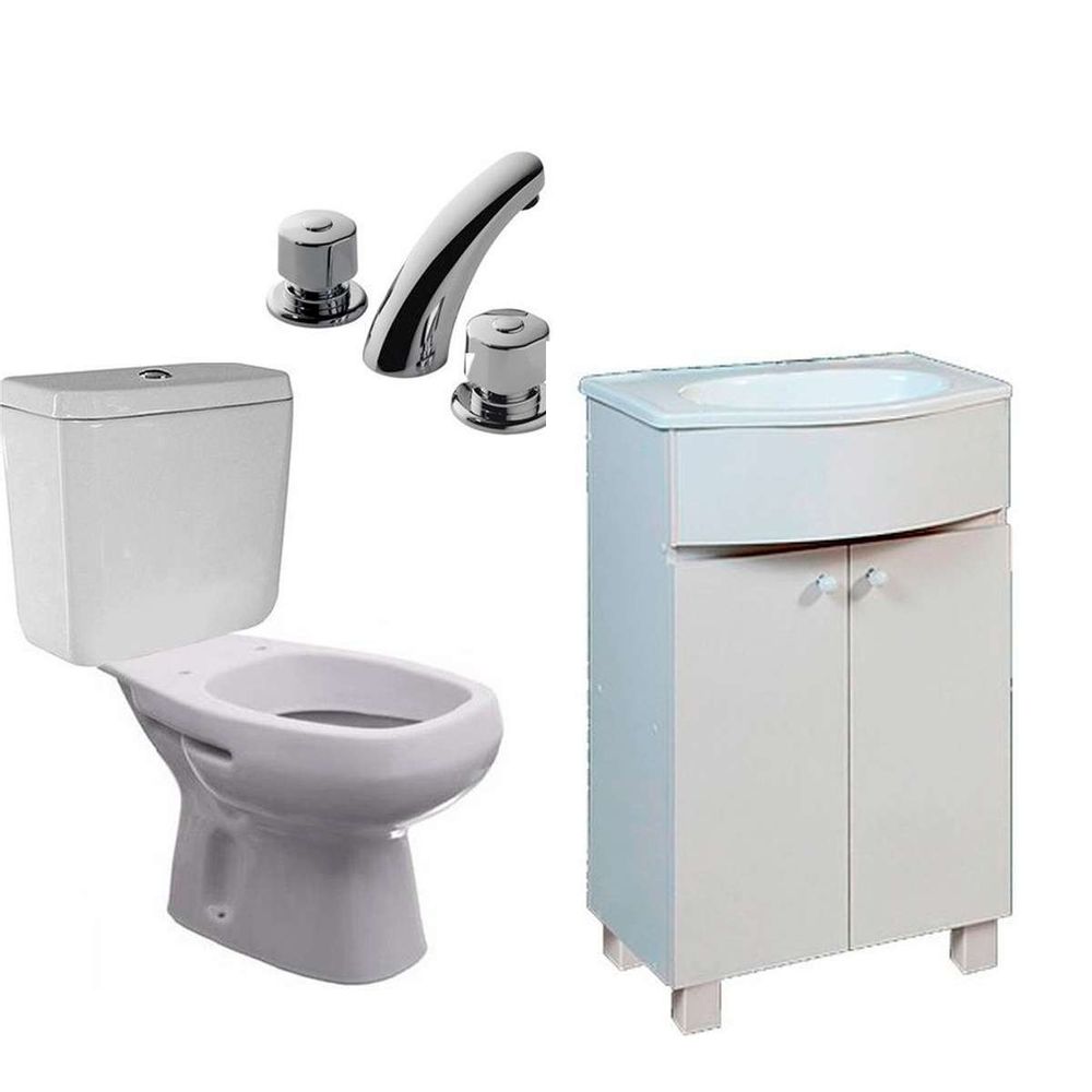 Combo Baño Vanitory Roca Inodoro Monaco Griferia Arizona