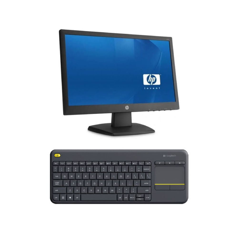 Monitor HP 18.5 y Teclado Inalambrico Logitech K400 PLUS